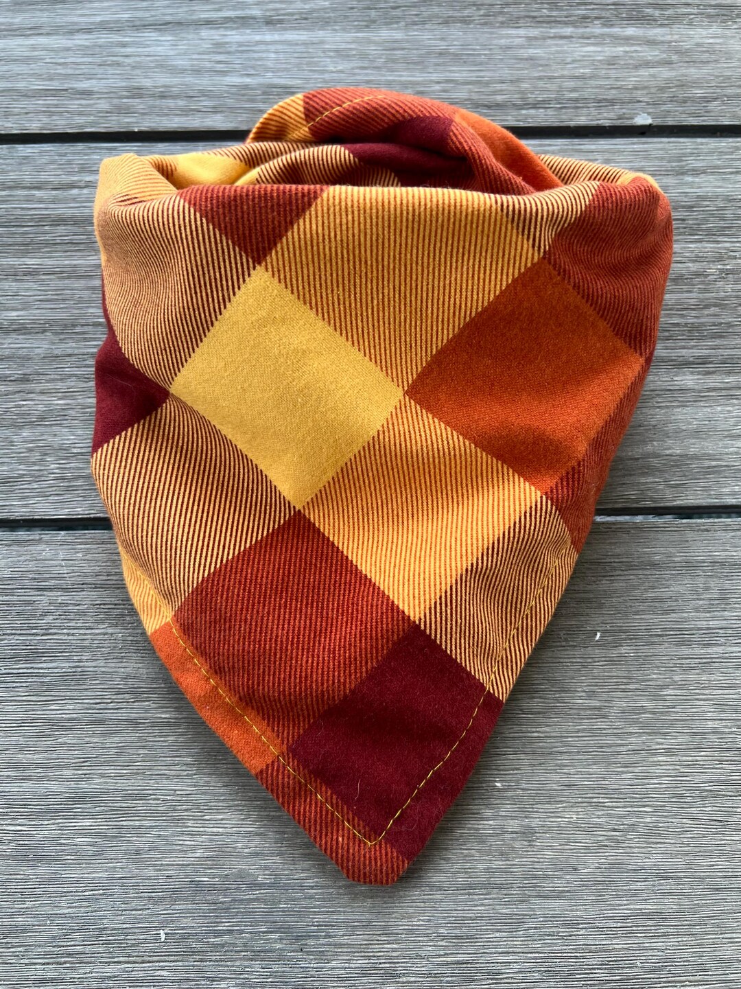 Burnt Orange and Marroon Gold Buffalo Check Plaid Cotton Pet Bandana ...