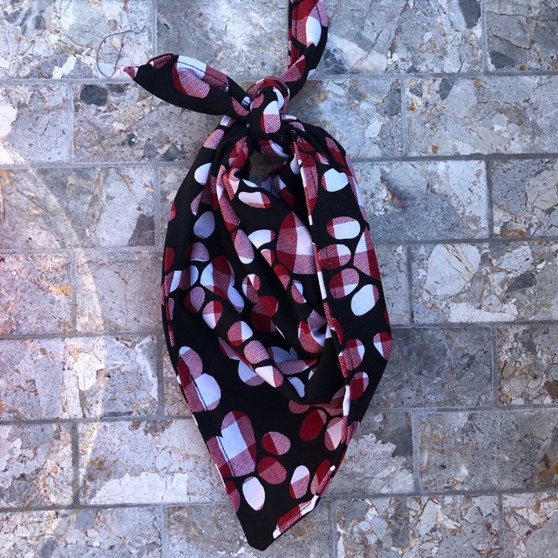 Red Buffalo Check Paw Prints on Black Cotton Pet - Etsy