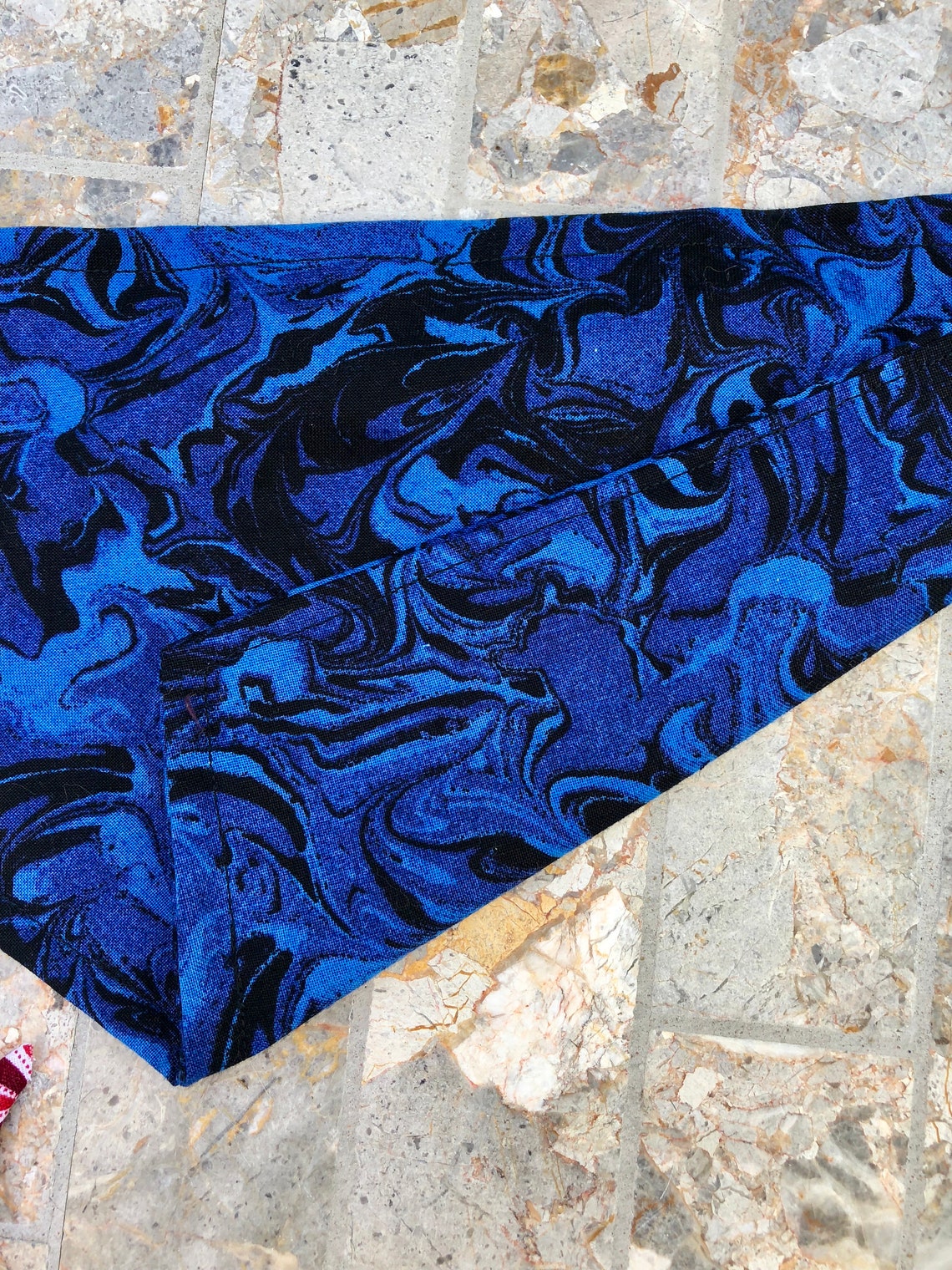Blue and Black Marble Oil Pattern Pet Bandana/scarf | Etsy