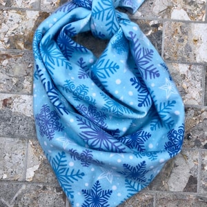 Blue & Purple Snowflakes Winter Holiday Pet Bandana/scarf - Etsy