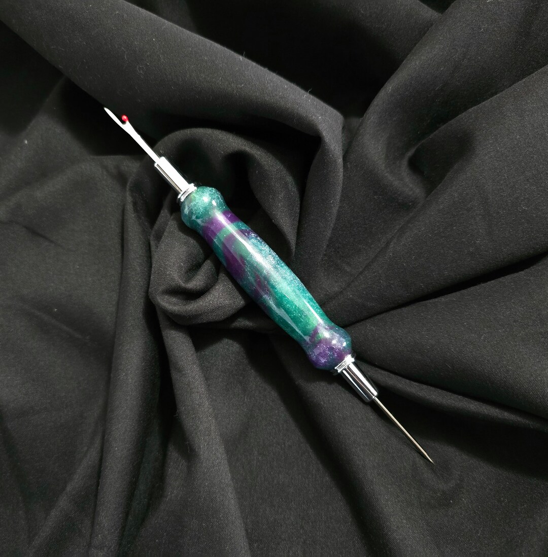 Handcrafted Purple and Green Seam Ripper and Stiletto Combo With ...