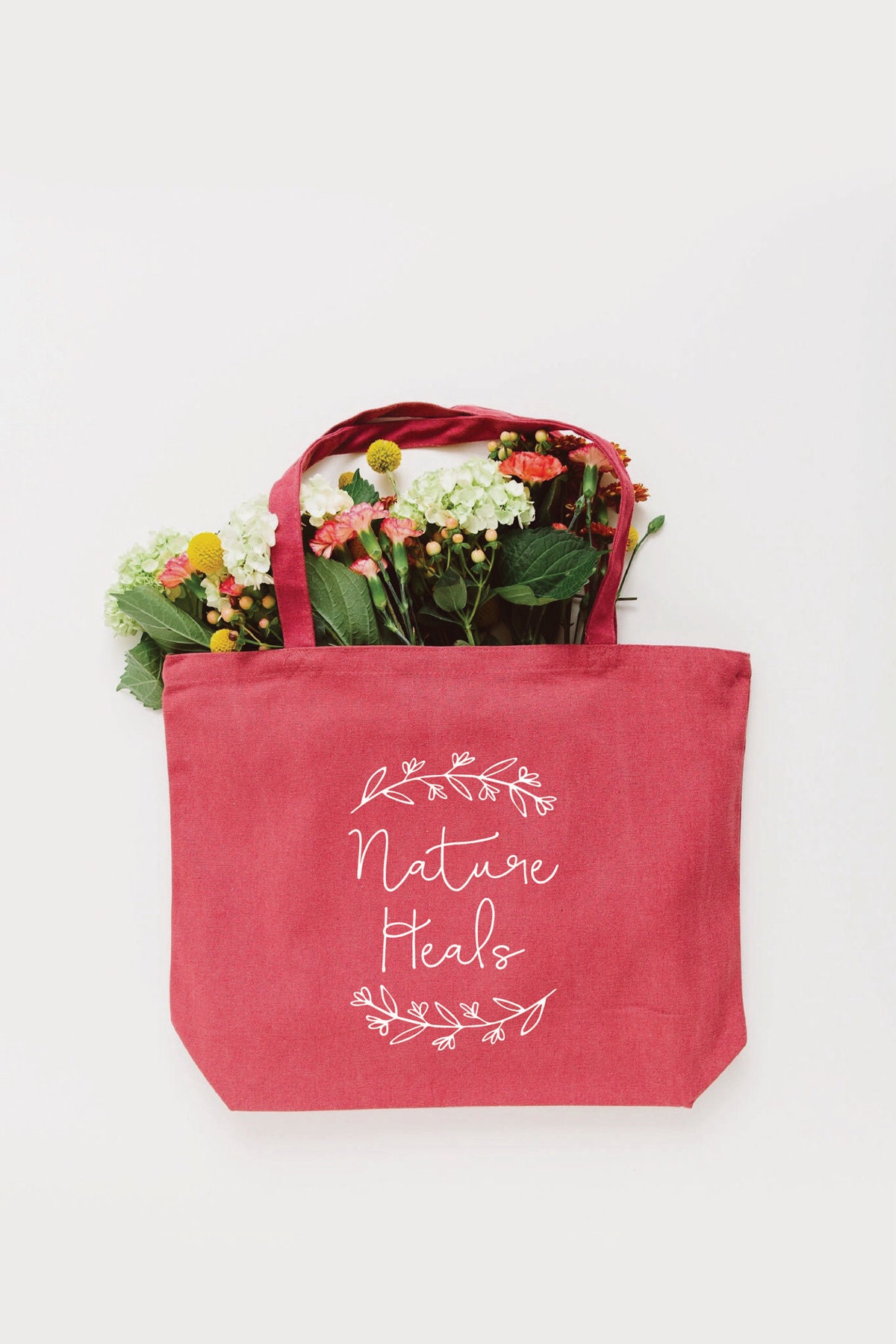 Nature Heals Tote Bag Choose Size and Color | Etsy