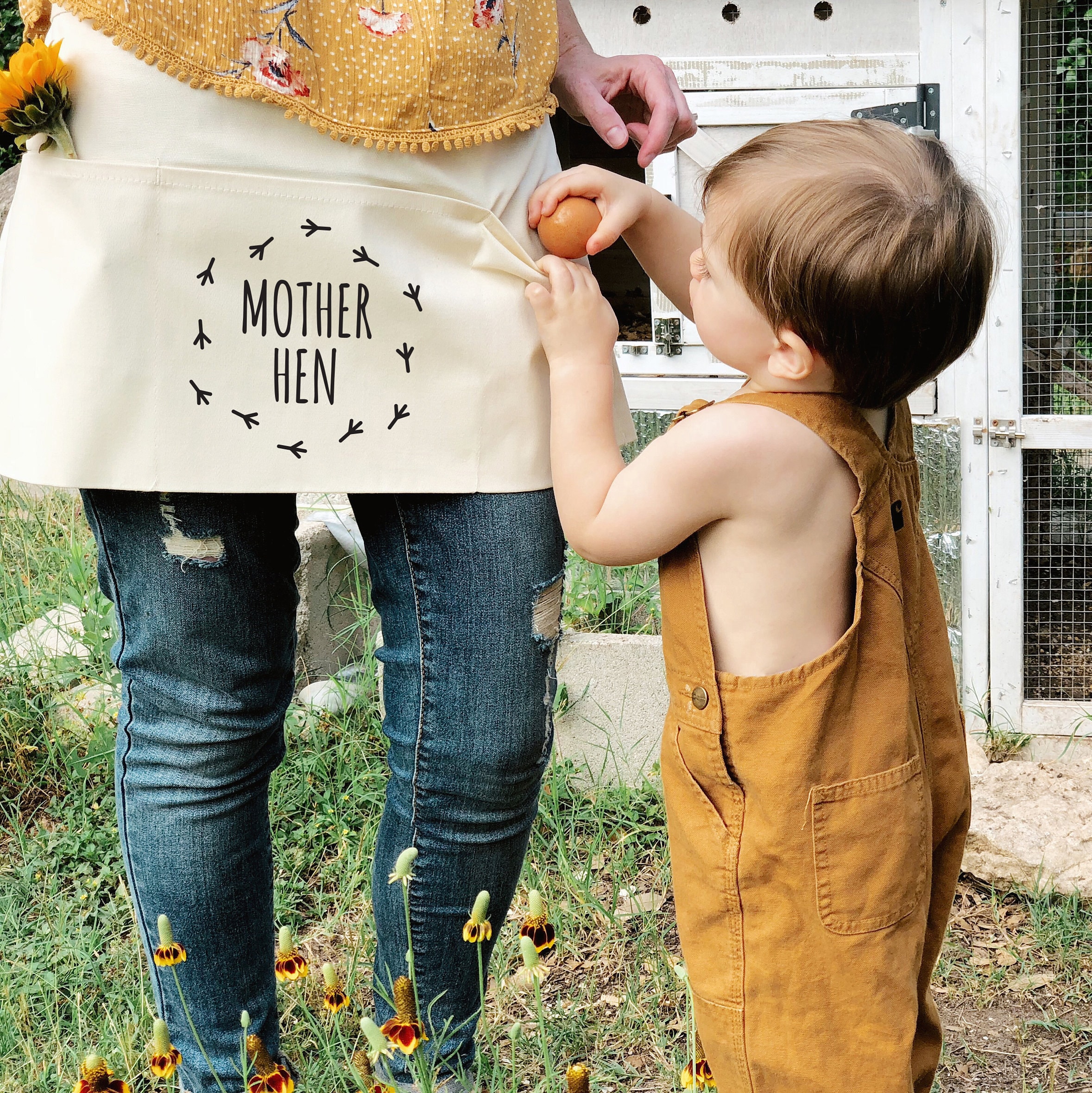 Mother Hen Waist Apron, Egg Apron, Gardening Apron, Chicken Apron ...