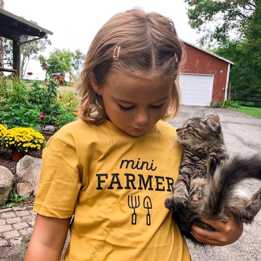 Farm Tee for Kids, Mini Farmer Shirt for Kids, Gift for Farmer, Gender ...