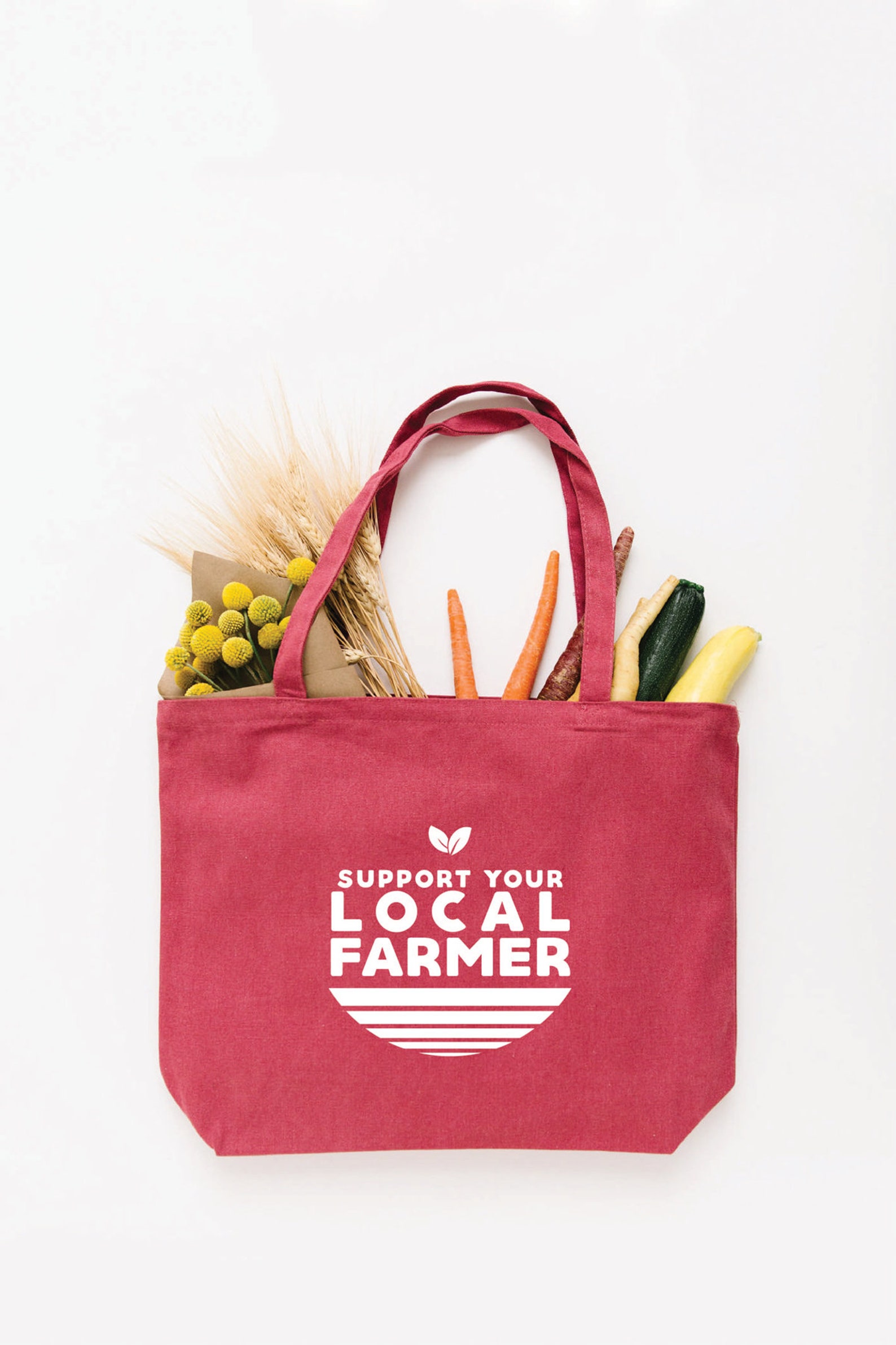 Support Your Local Farmer Tote Bag Choose Size and Color | Etsy