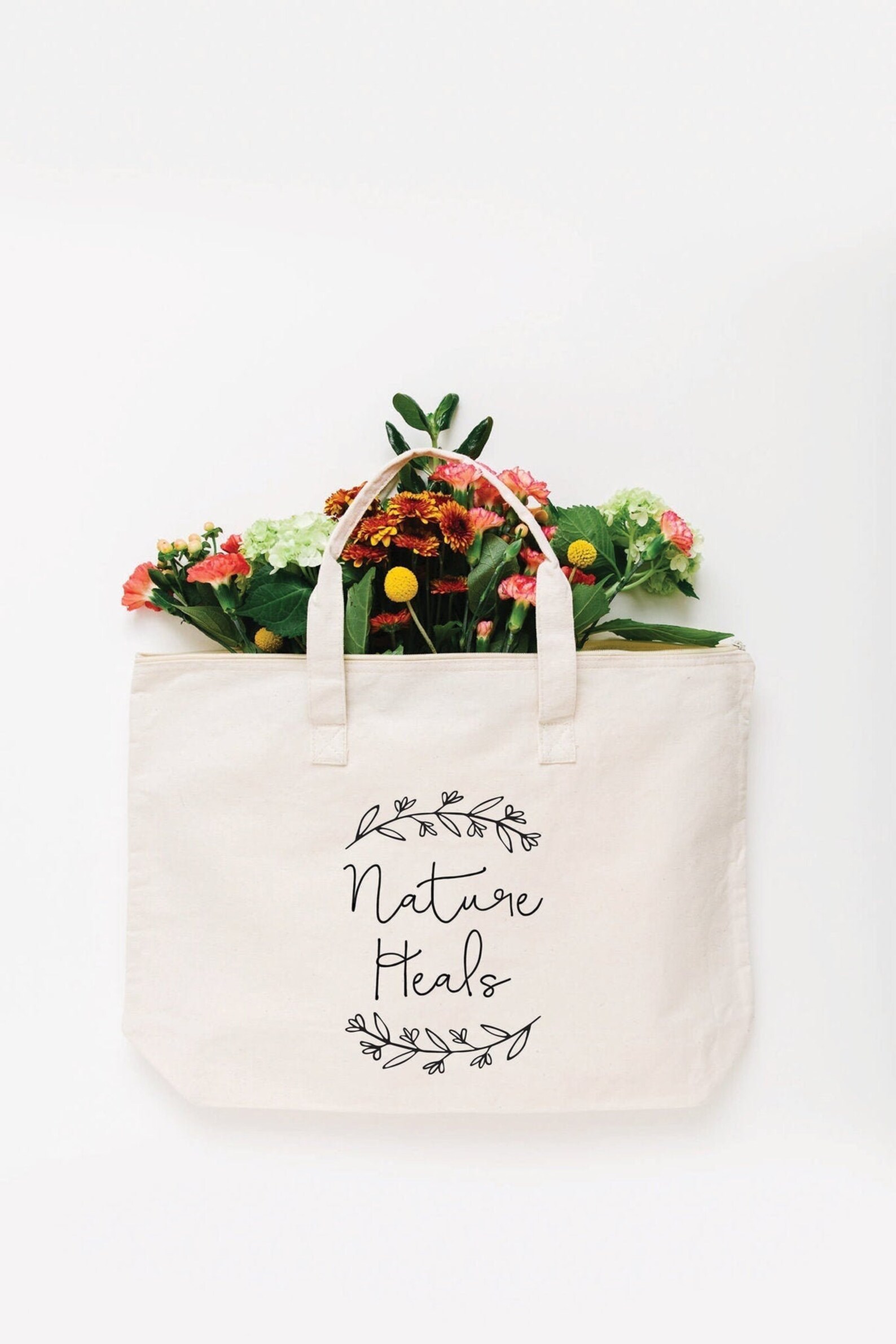 Nature Heals Tote Bag Choose Size and Color - Etsy