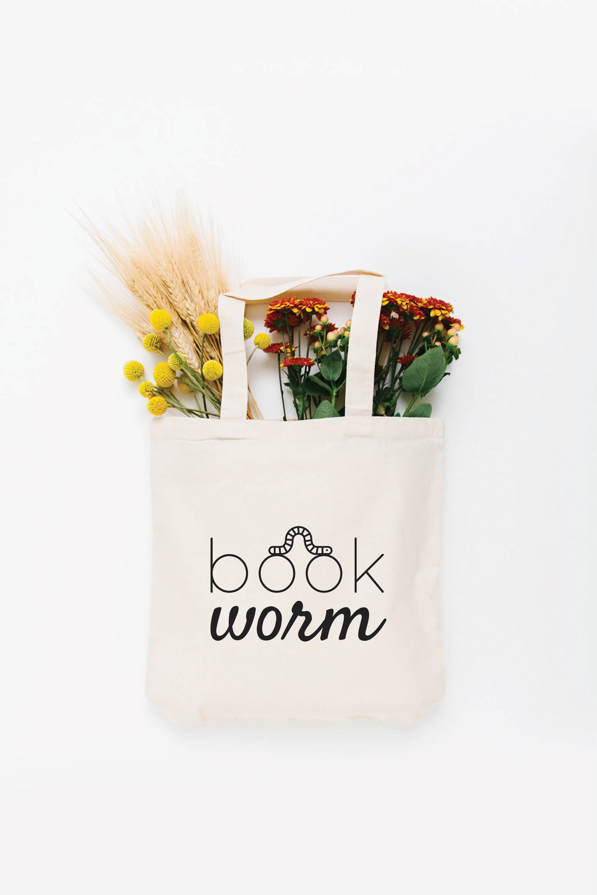 Bookworm Tote Bag Choose Size and Color | Etsy