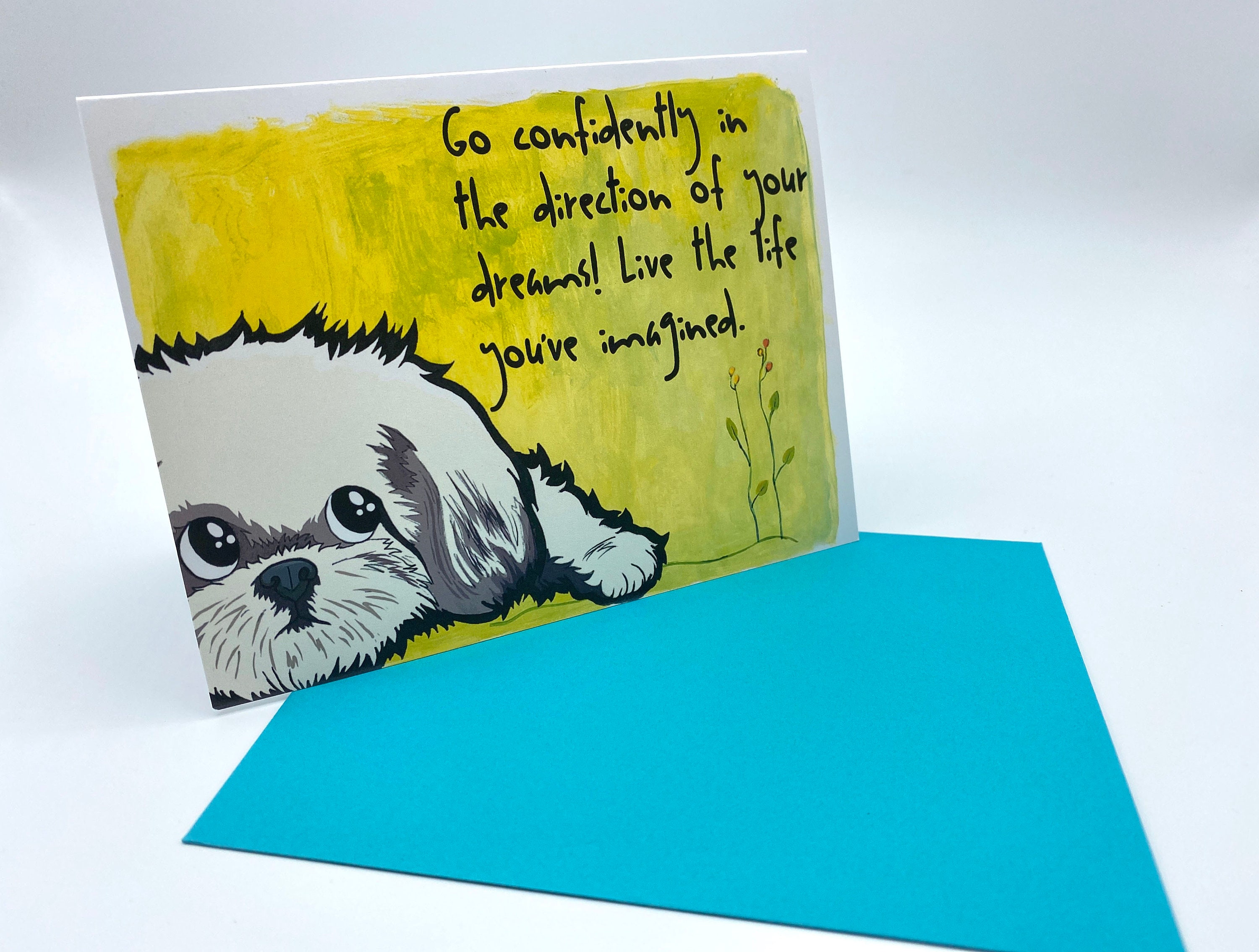 Inspirational Greeting Card Dog Card Motivational Greeting | Etsy