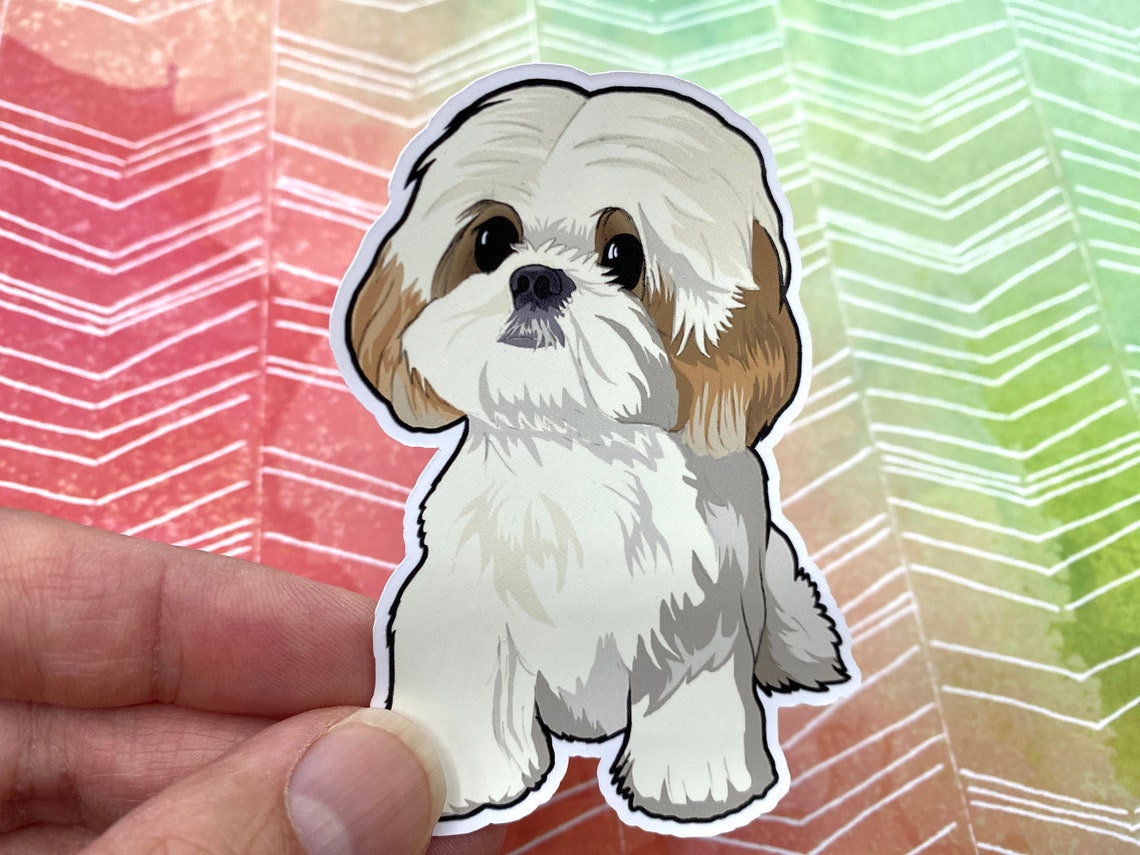 Shih Tzu Vinyl Sticker Shih Tzu Sticker Funny Dog Sticker - Etsy