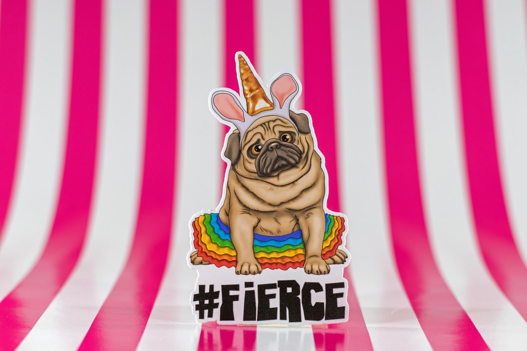 Pug Vinyl Sticker, Pug Sticker, Funny Dog Sticker, Dog Lover Sticker ...