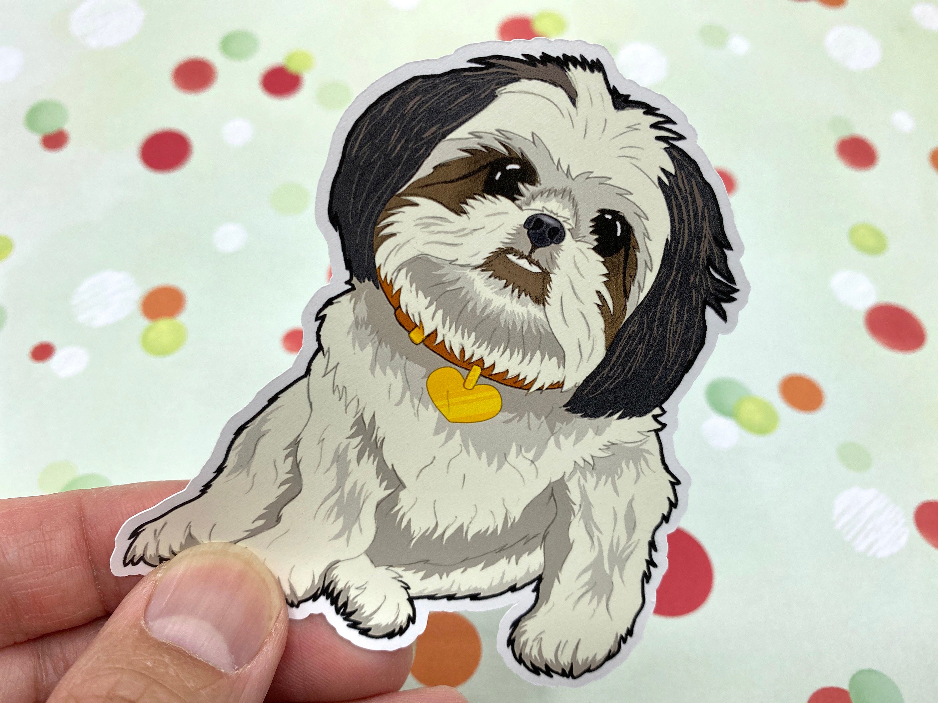 Shih Tzu Vinyl Sticker Shih Tzu Sticker Funny Dog Sticker - Etsy