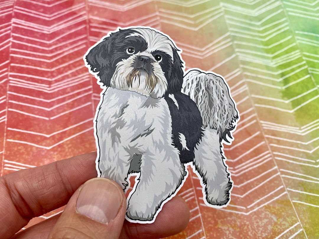 Shih Tzu Vinyl Sticker, Shih Tzu Sticker, Funny Dog Sticker, Dog Lover ...