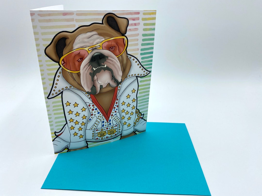 Bulldog Greeting Card, Dog Card, Funny Card, Animal Lover Card, Dog ...