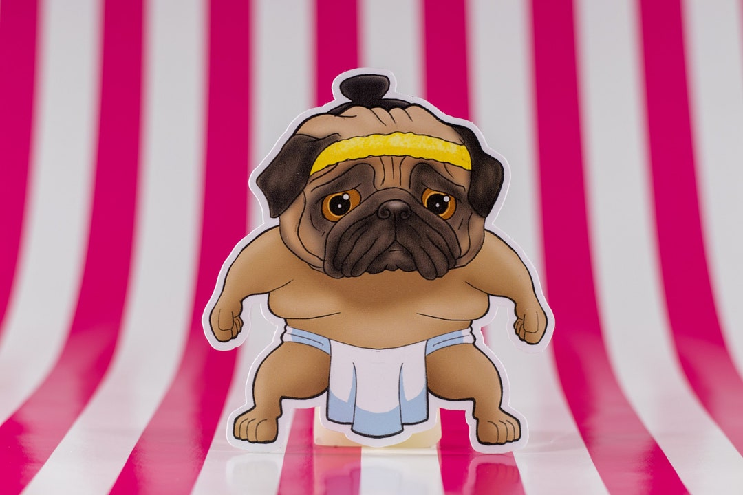 Pug Vinyl Sticker, Pug Decal Sticker, Funny Dog Sticker, Dog Lover ...