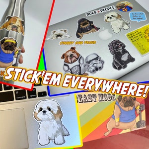 Pug Vinyl Sticker, Pug Sticker, Funny Dog Sticker, Dog Lover Sticker ...
