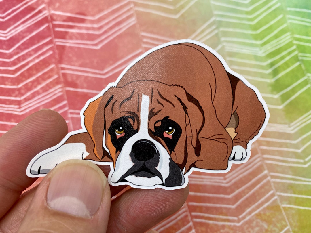 Boxer Vinyl Sticker, Boxer Decal Sticker, Funny Dog Sticker, Dog Lover ...
