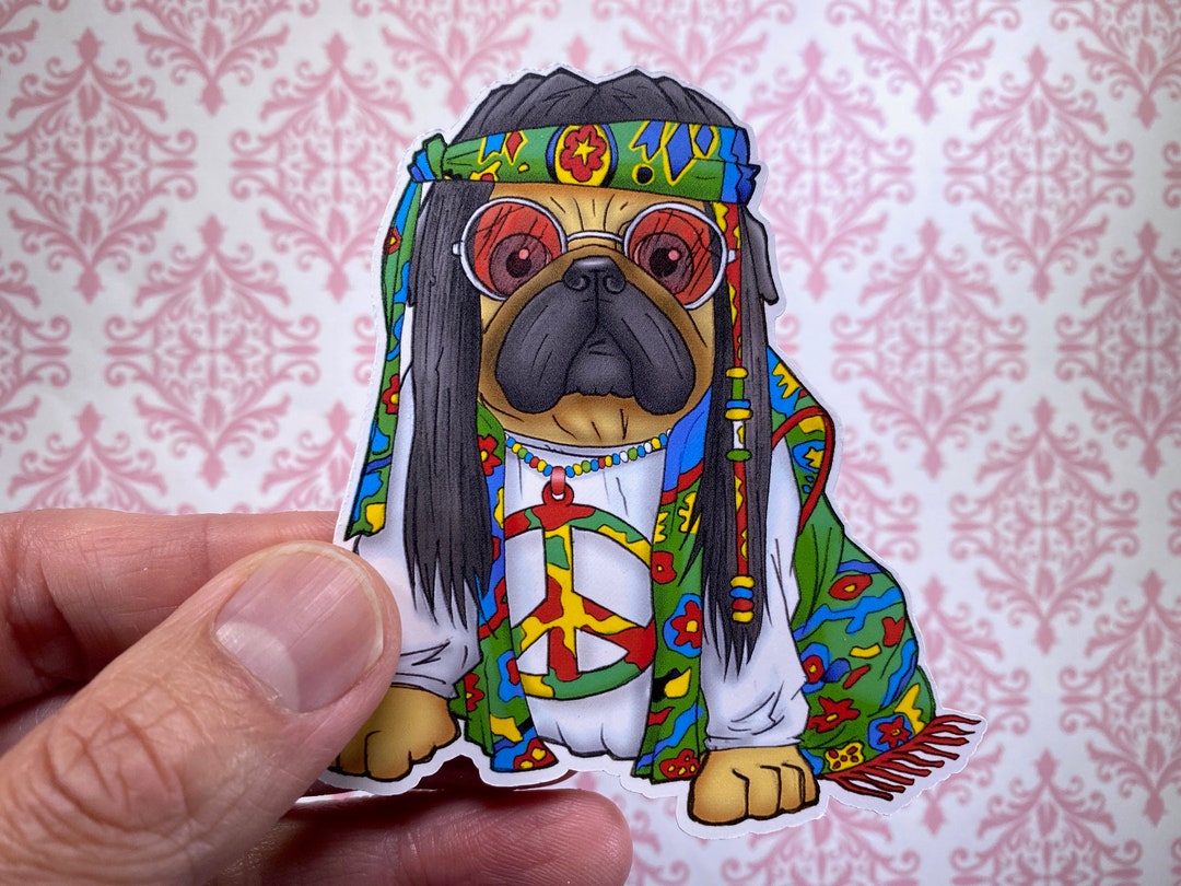 Pug Vinyl Sticker, Pug Decal, Funny Dog Sticker, Dog Lover Sticker ...
