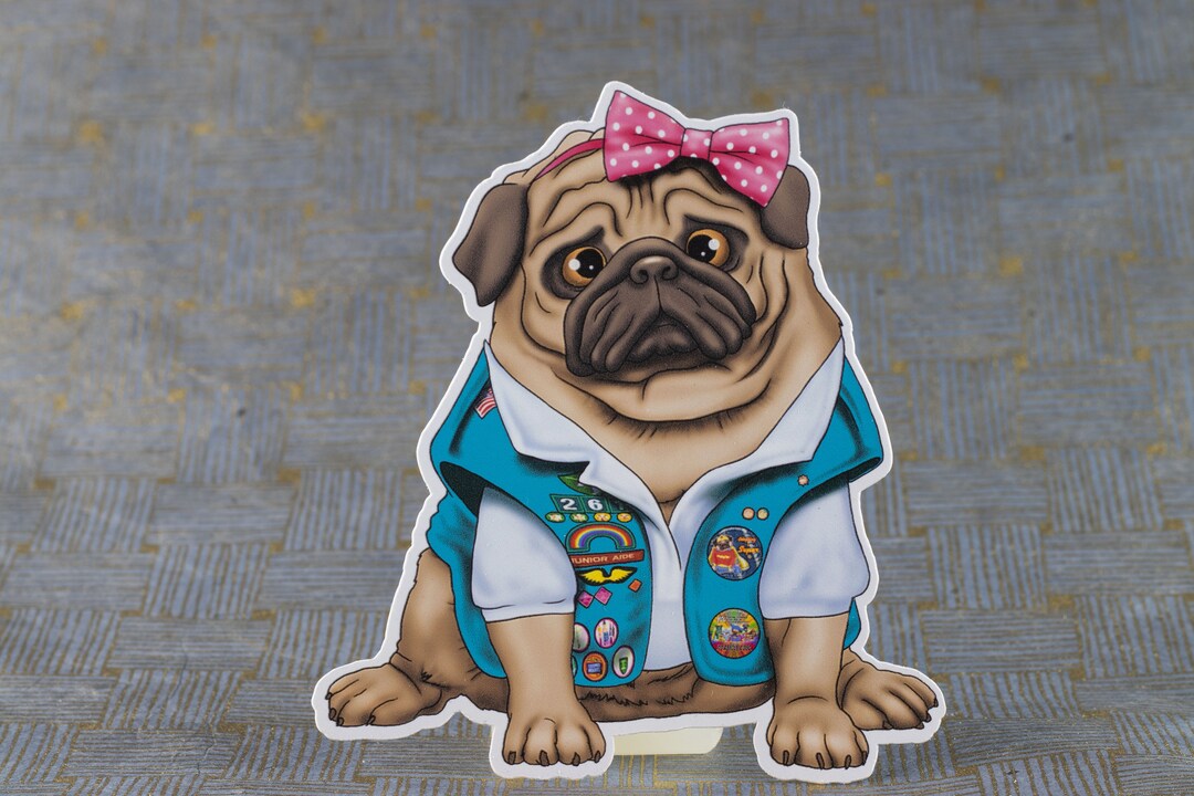 Pug Vinyl Sticker, Pug Decal Sticker, Funny Dog Sticker, Dog Lover ...