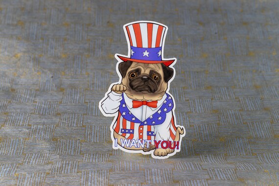 Pug Vinyl Sticker Pug Decal Sticker Funny Dog Sticker Dog - Etsy