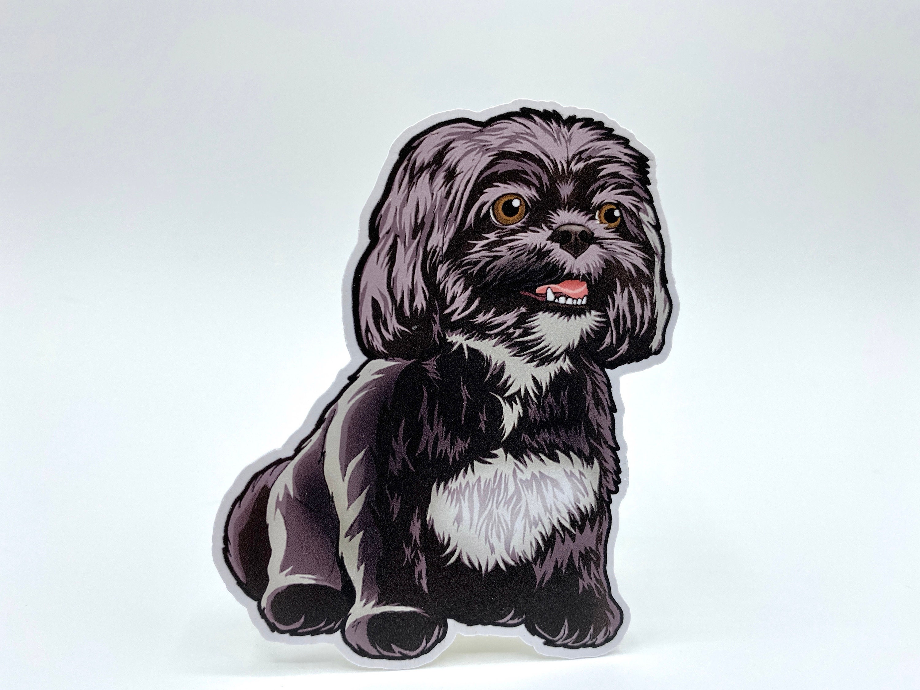 Shih Tzu Vinyl Sticker Shih Tzu Sticker Funny Dog Sticker | Etsy