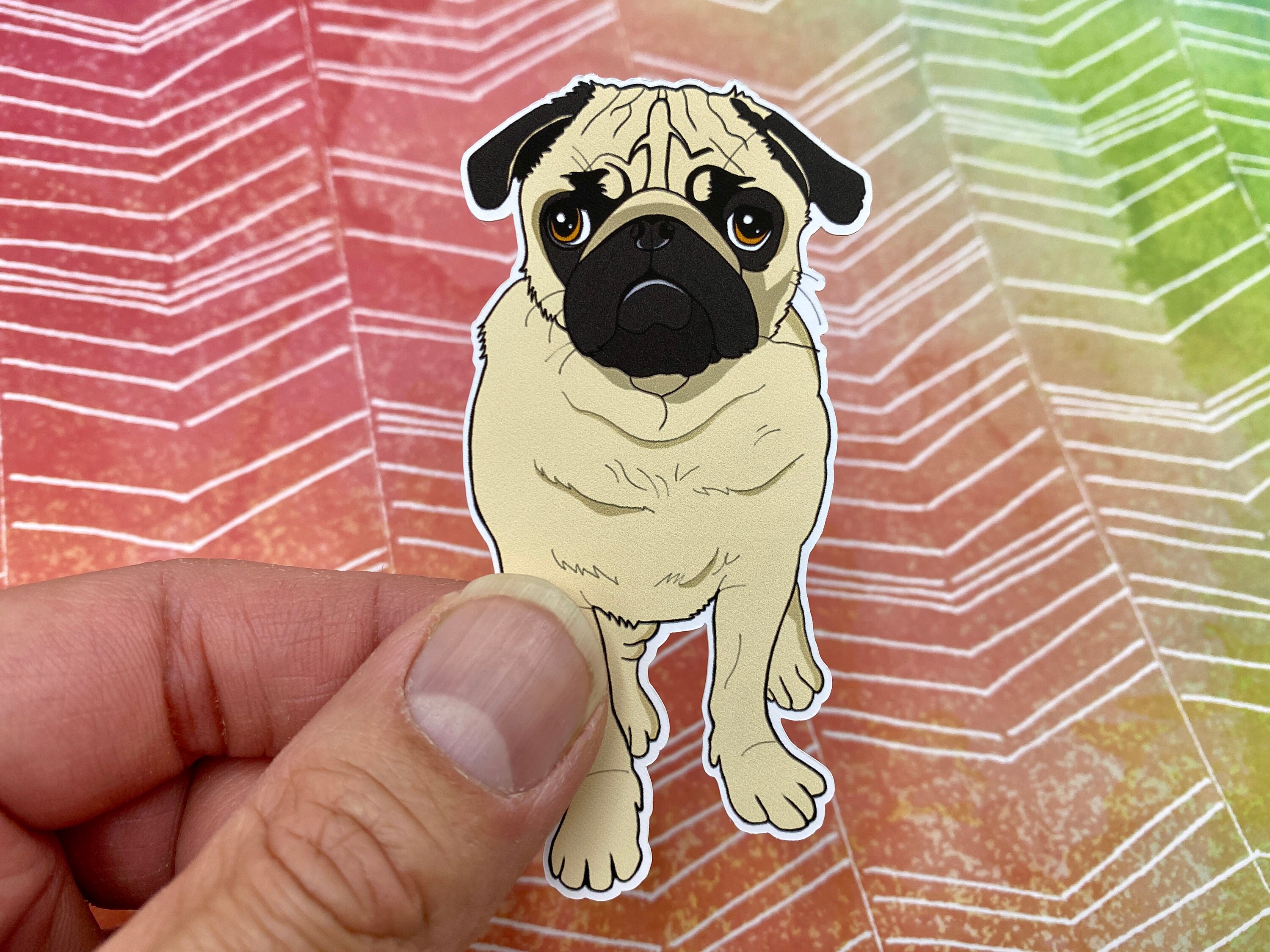 Pug Sticker Pug Vinyl Sticker Funny Dog Sticker Dog Lover - Etsy