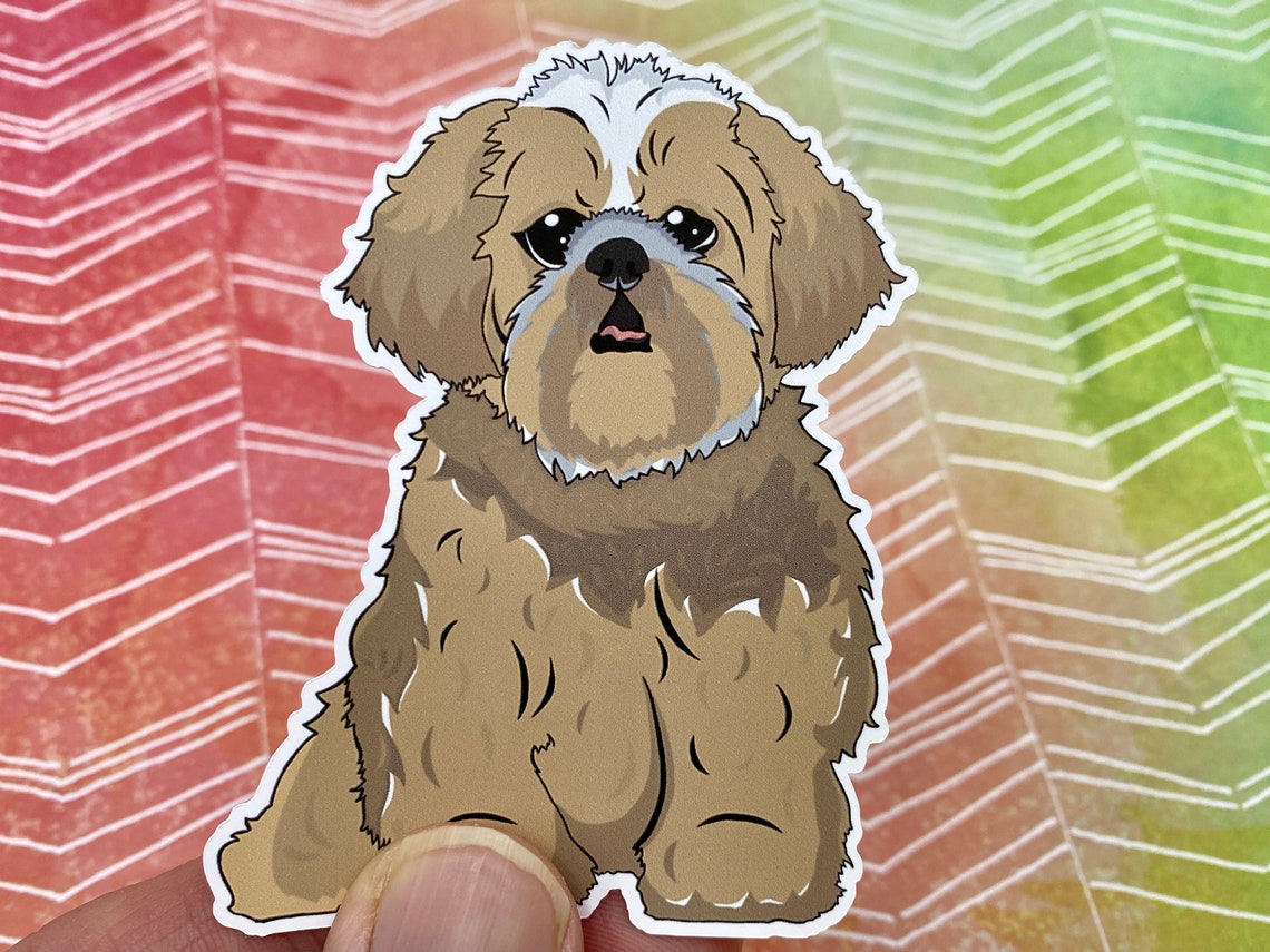 Shih Tzu Vinyl Sticker Shih Tzu Sticker Funny Dog Sticker - Etsy