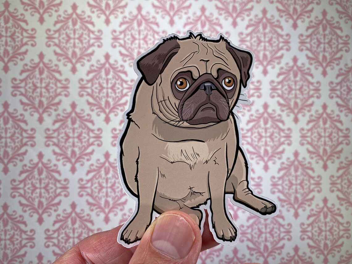 Pug Vinyl Sticker Pug Decal Sticker Funny Dog Sticker Dog - Etsy