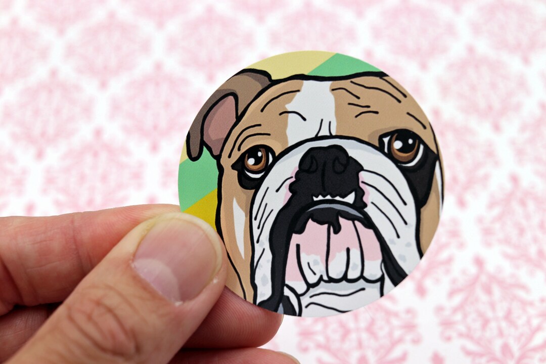 Bulldog Vinyl Sticker, Bulldog Decal, Funny Dog Sticker, Dog Lover ...