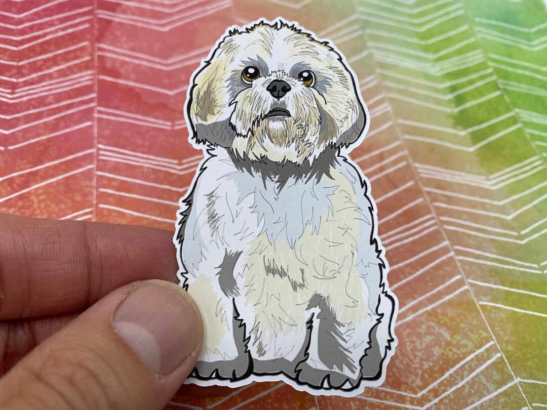 Shih Tzu Sticker, Shih Tzu Vinyl Decal Sticker, Funny Dog Sticker, Dog ...