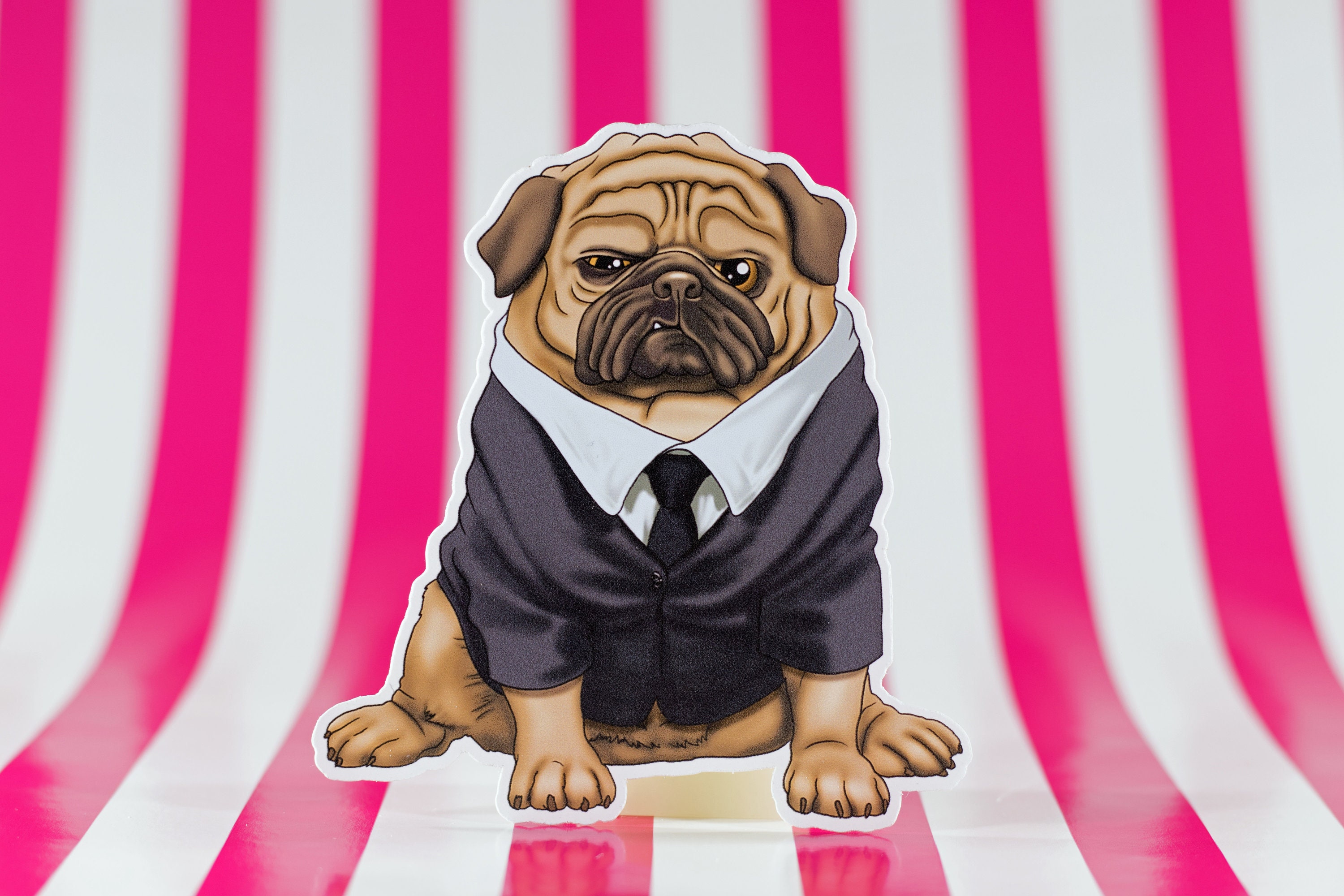 Pug Vinyl Sticker Pug Decal Sticker Funny Dog Sticker Dog | Etsy