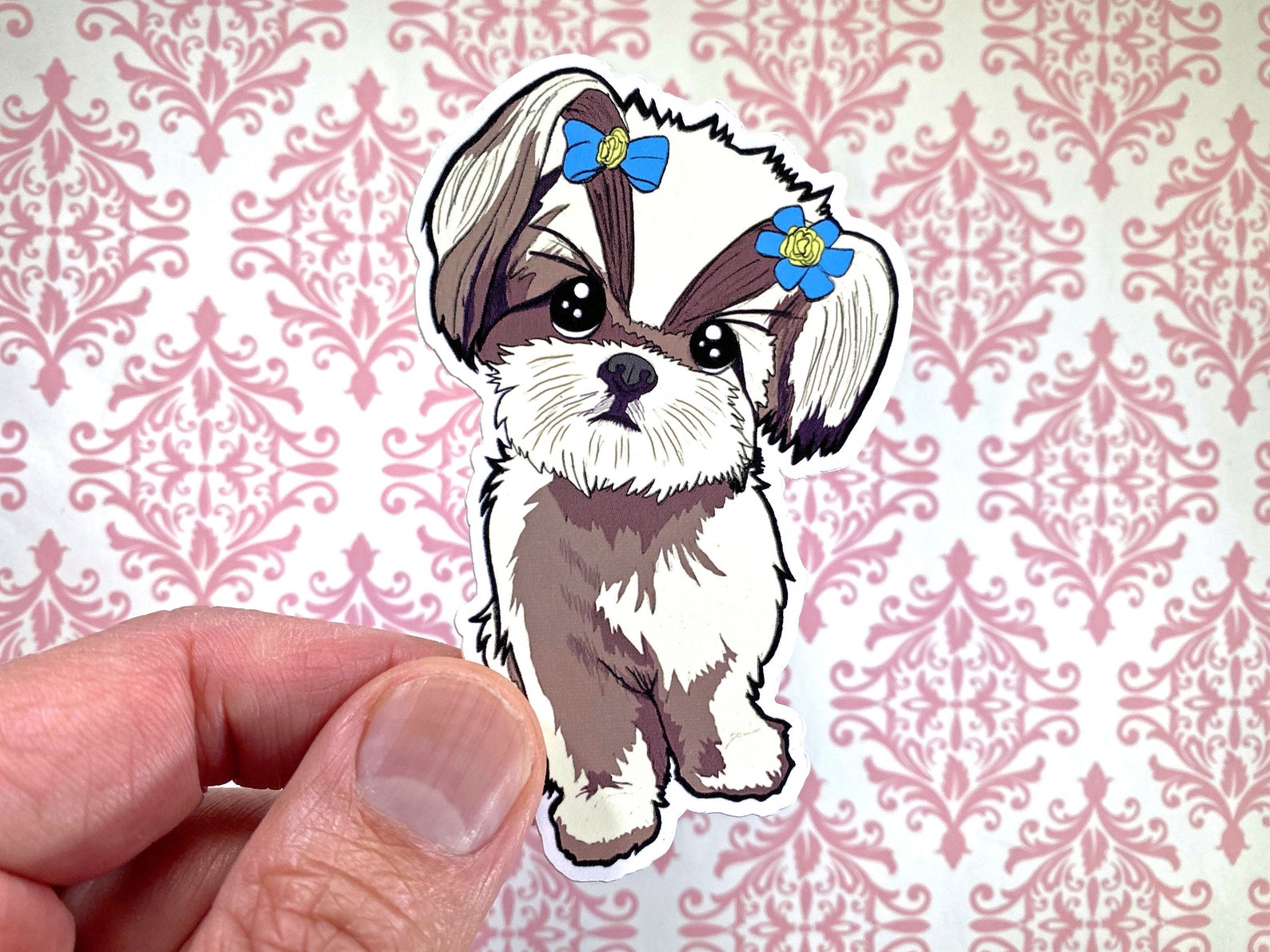 Shih Tzu Vinyl Sticker Shih Tzu Sticker Funny Dog Sticker - Etsy
