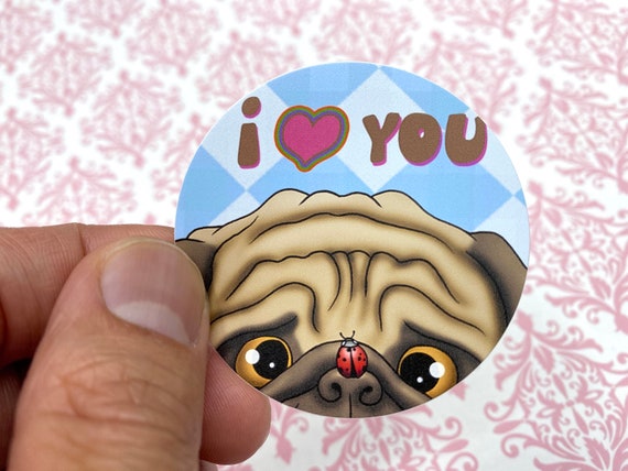 Pug Vinyl Sticker Pug Decal Funny Dog Sticker Dog Lover - Etsy