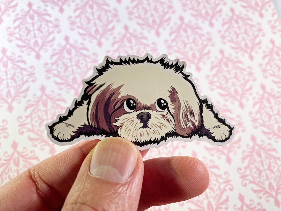 Shih Tzu Sticker, Shih Tzu Vinyl Decal, Funny Dog Sticker, Dog Lover ...