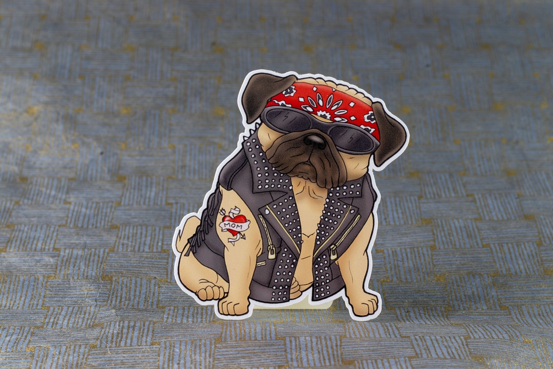 Pug Sticker, Pug Vinyl Decal, Funny Dog Sticker, Pet Sticker, Cute ...