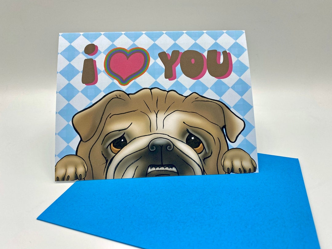 Bulldog Greeting Card, Dog Card, Funny Card, Dog Lover Card, English ...