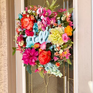 Colorful Hello Wreath - Etsy
