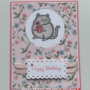 Handmade Birthday Greeting Card Cat - Etsy