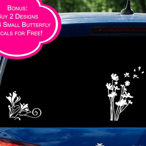 Hand Drawn Sunflower Car Window Decal Flower Car Window - Etsy