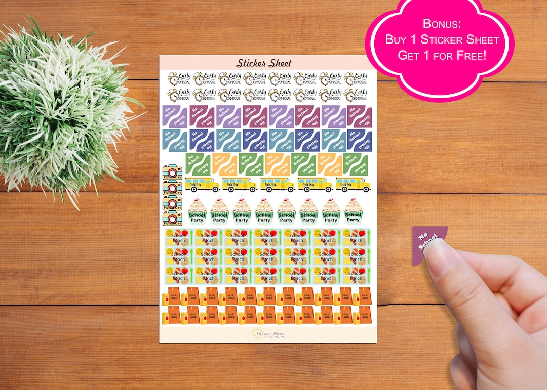 Back to School Calendar Stickers - Etsy