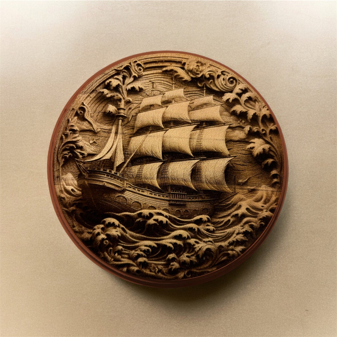 Wood Engraved Sailing Ship - Etsy