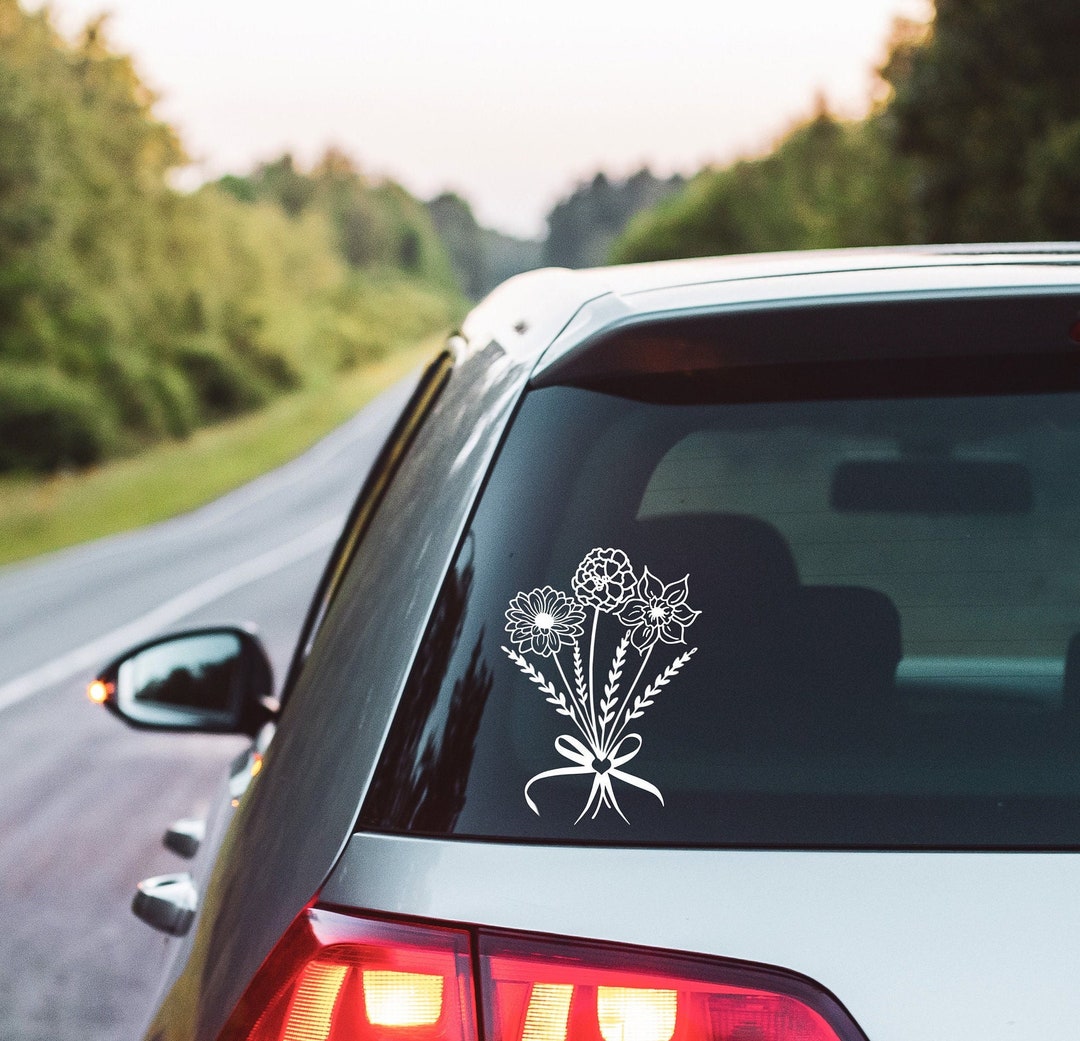 Wild Flower Bouquet Car Decal - Etsy