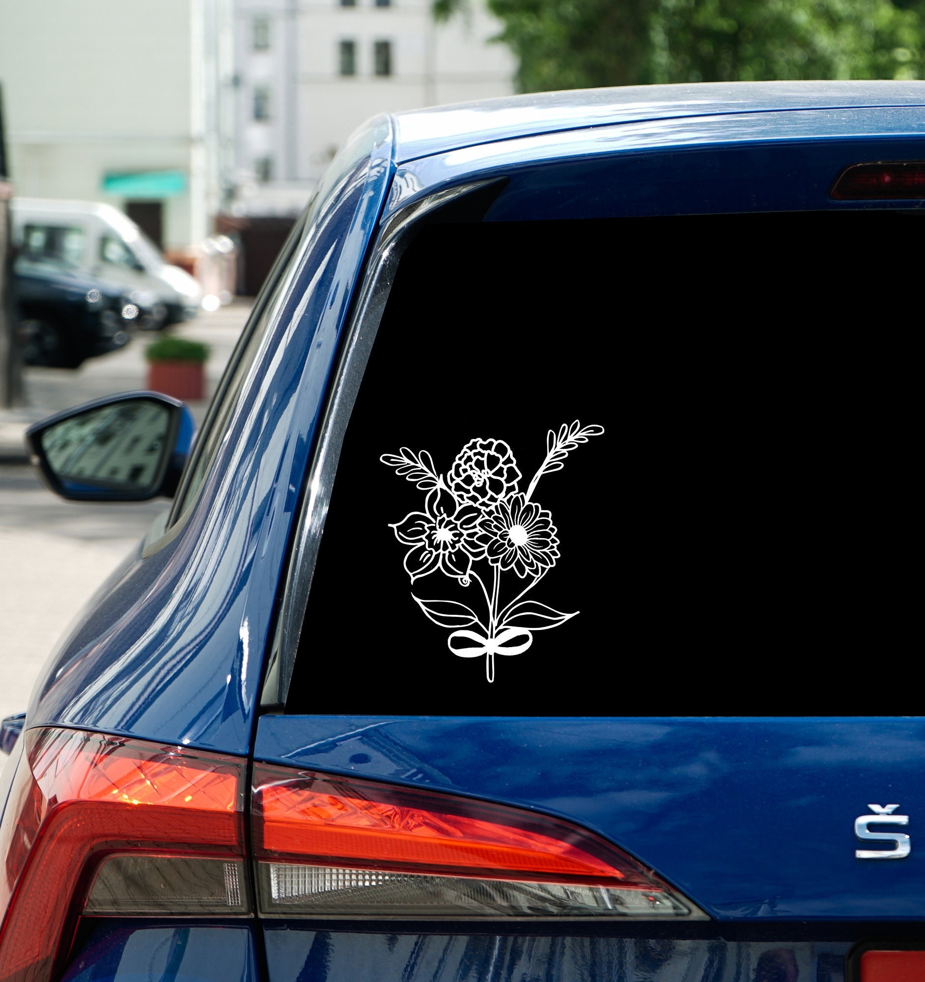 Wild Flower Bouquet Car Decal - Etsy