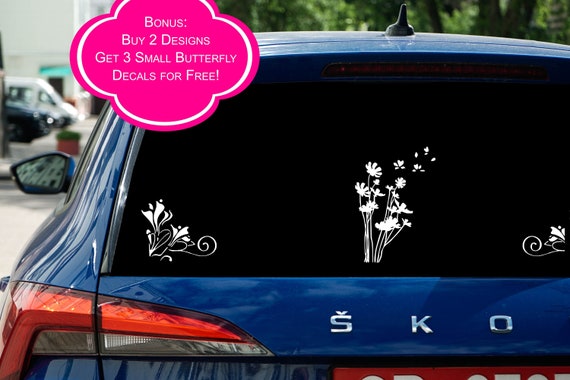 Wild Flower Car Decal - Etsy