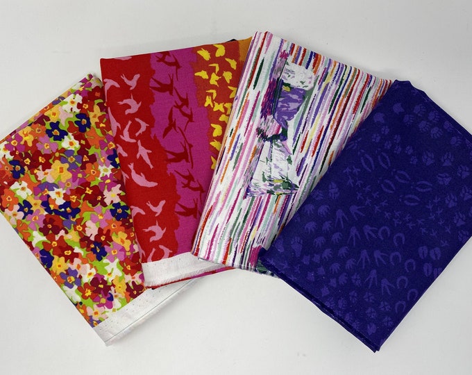 Tula Pink Line Work - Free Spirit Fabric - 4 PC Fat Quarter Bundle - Etsy