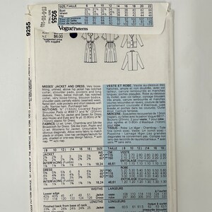 Vogue Sewing Pattern # 9255 Dress and Jacket - Etsy