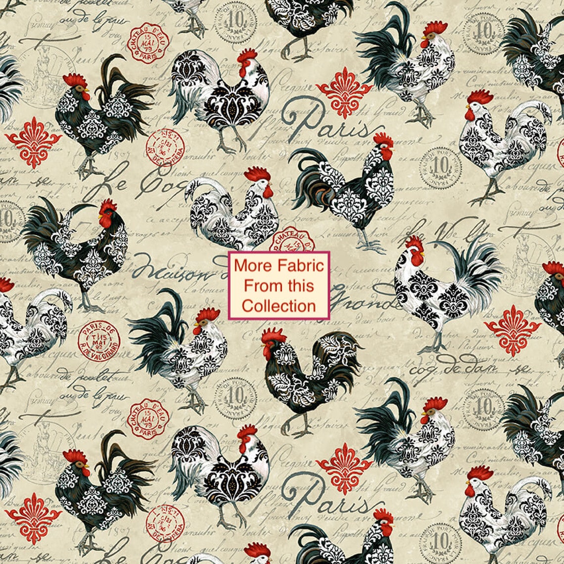 Le Poulet Damask Cream Classic French Provincial Fabric - Etsy