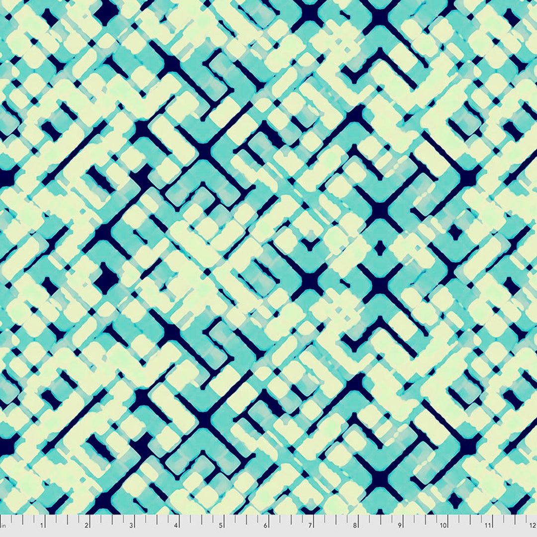 Madison One Fabric - Traffic - Blue - by William Reue for Free Spirit ...