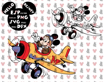 Mickey plane svg | Etsy