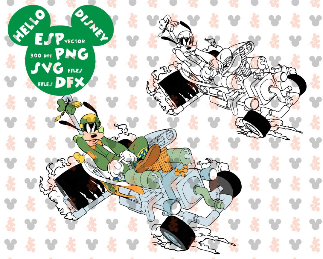 Disney SVG Goofy and the Roadster Racers Clipart Disney Cut - Etsy