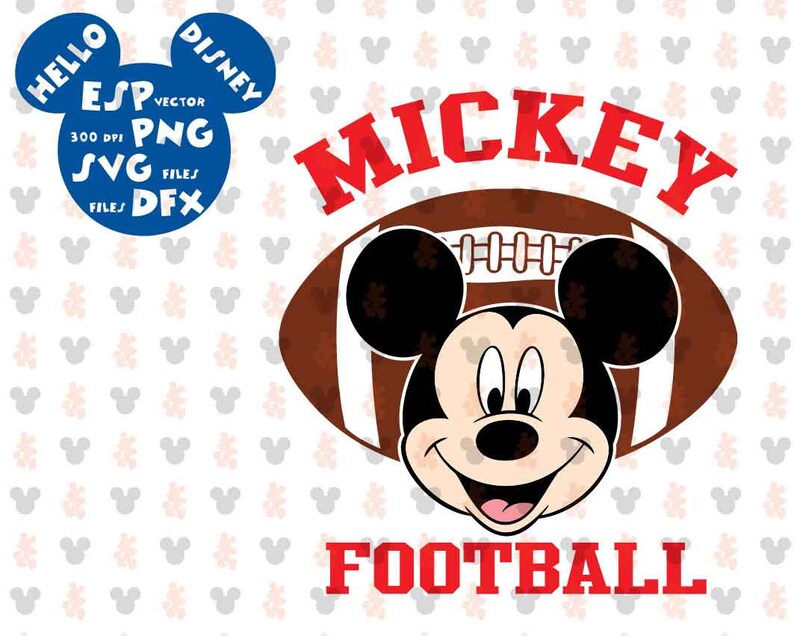 Disney Mickey Football Team Clipart Disney Cut Files Mouse - Etsy